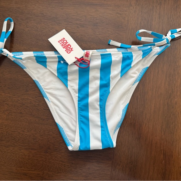 SOLID & STRIPED | Swim | Nwt Solid Striped Iris Peacock Blue White ...